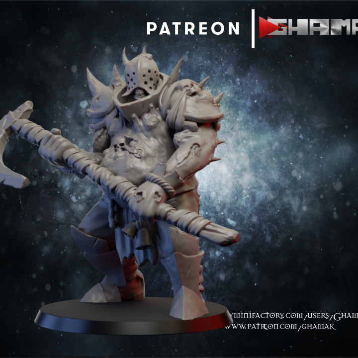 3D Printable chaos pestilence warrior support ready by Ghamak