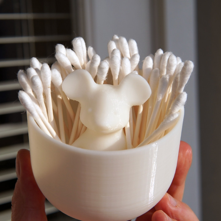 3D Printable Tiny mouse Q-tip holder by Philippe Barreaud