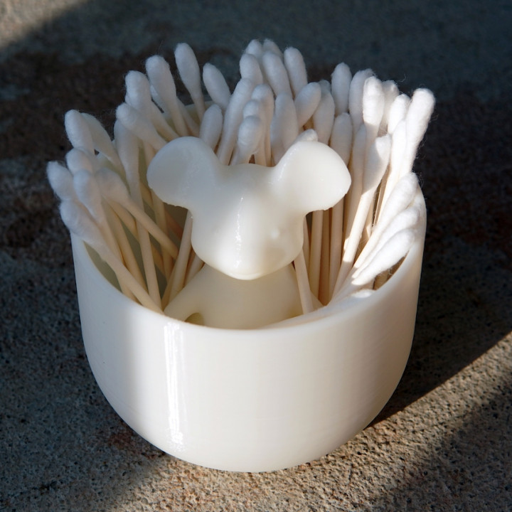 3D Printable Tiny mouse Q-tip holder by Philippe Barreaud