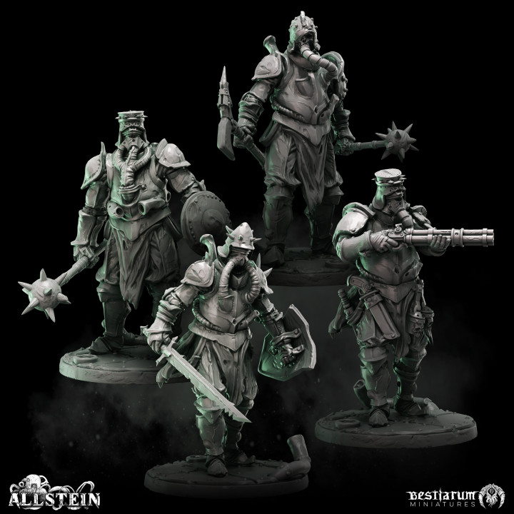 3D Printable Bane Knights x 4 by Bestiarum Miniatures