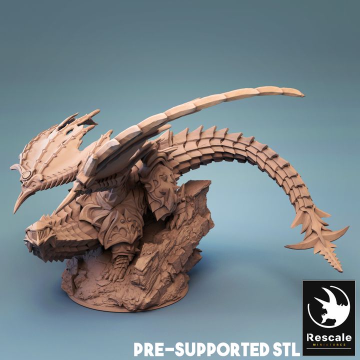 3D Printable Armored Dragon by Rescale Miniatures