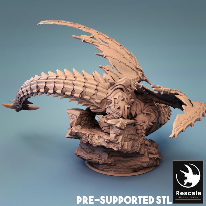 3D Printable Armored Dragon by Rescale Miniatures