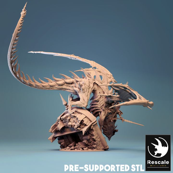3D Printable Cursed Dragon VS Armored Dragon by Rescale Miniatures