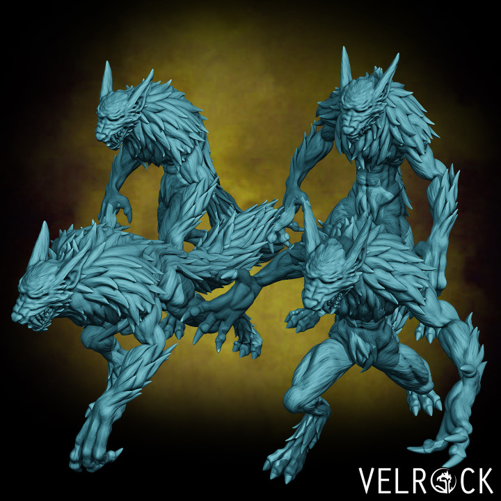 3D Printable Werewolf Pack (PRESUPPORTED) by Velrock Art Miniatures