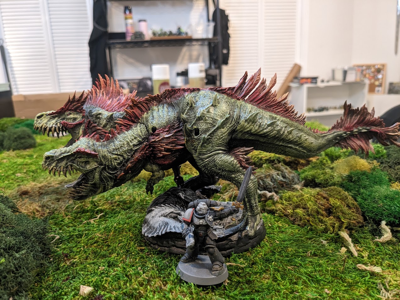 3D Printable Cerberus Rex with Platform (Three Headed T-Rex with ...