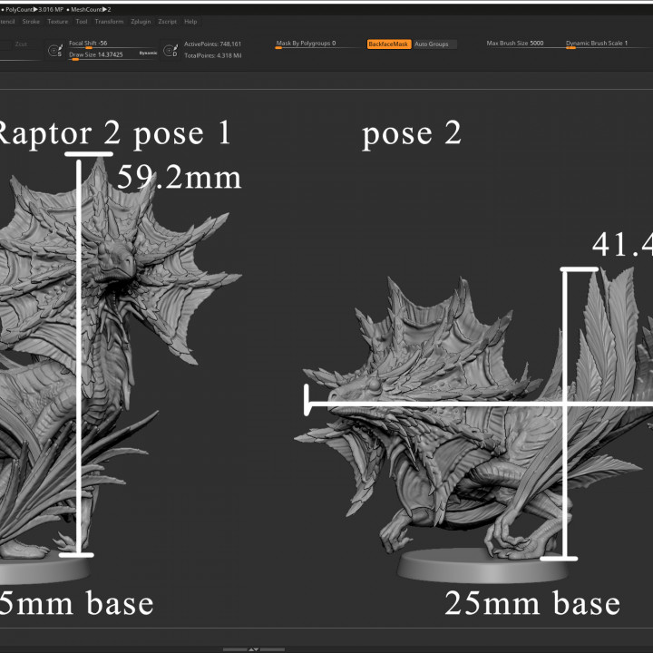 3D Printable Raptor Hybrid ( 2 of 3 ) by Mini Monster Mayhem