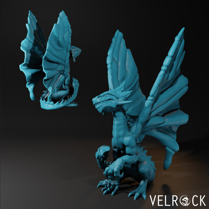 3D Printable Faerie Dragon (PRESUPPORTED) by Velrock Art Miniatures