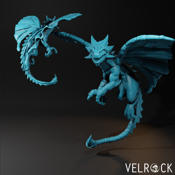 3D Printable Faerie Dragon (PRESUPPORTED) by Velrock Art Miniatures