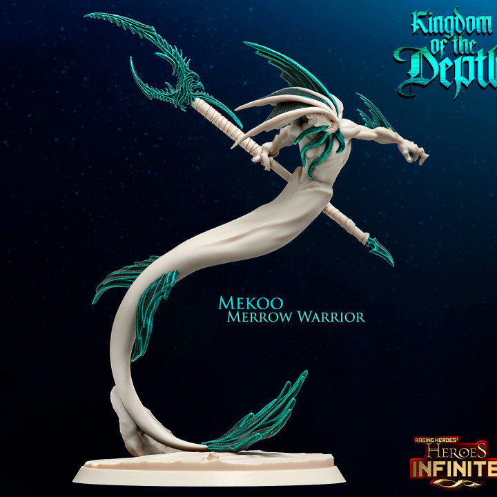 3D Printable Mekoo, Merrow Warrior by Heroes Infinite