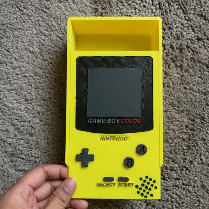 3D Printable Gameboy COLOR Slide Top Box by Sabrina Russell