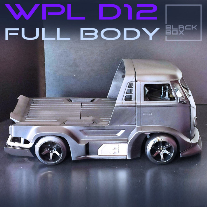 3D Printable WPL D12 RC FULLBODY by BLACKBOX by black-box-MINIATURES STL