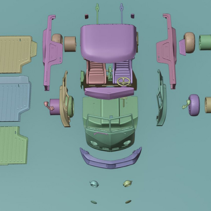 3D Printable WPL D12 RC FULLBODY by BLACKBOX by black-box-MINIATURES STL