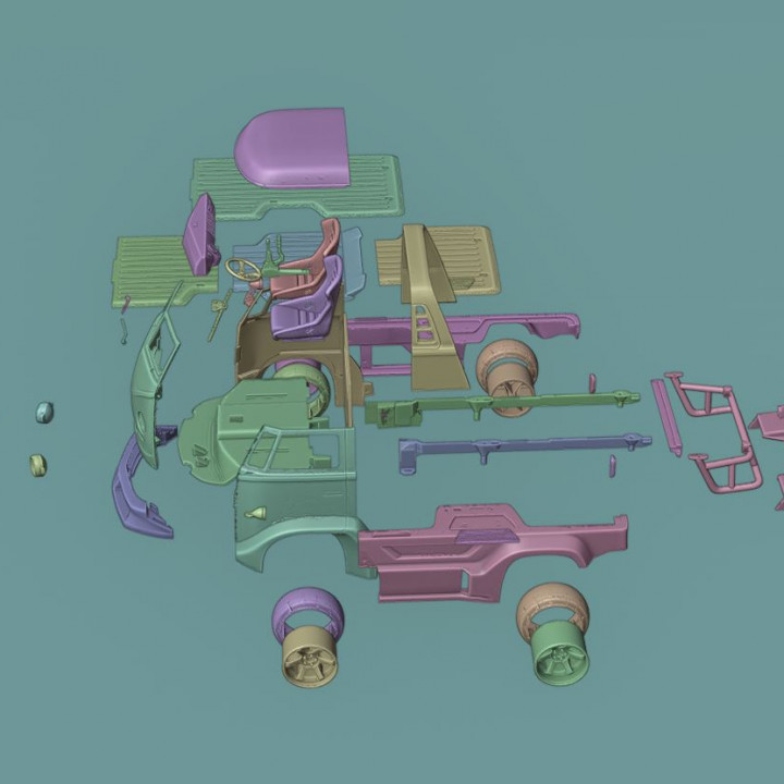 3D Printable WPL D12 RC FULLBODY by BLACKBOX by black-box-MINIATURES STL