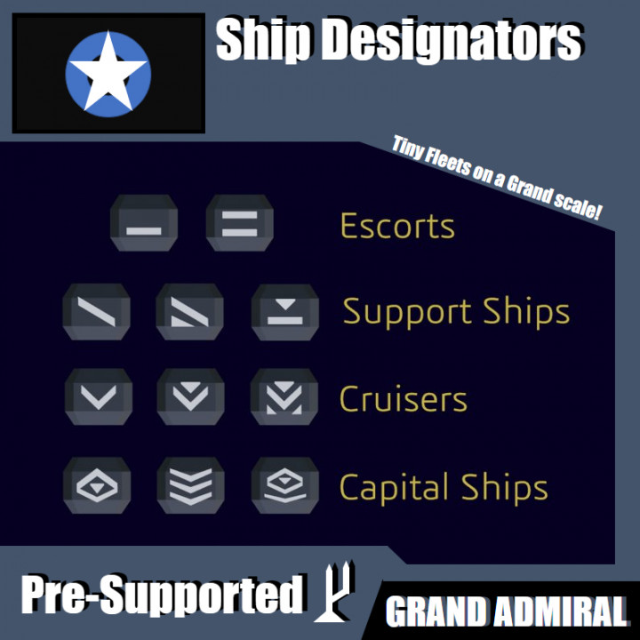 3D Printable SCI-FI Ships Token Pack - Ship Designators - Presupported ...