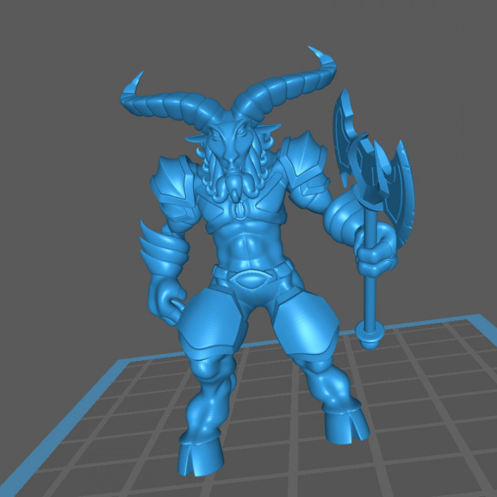 3D Printable Beastman - Goat-Man - Warrior of Chaos by nonPareil Institute