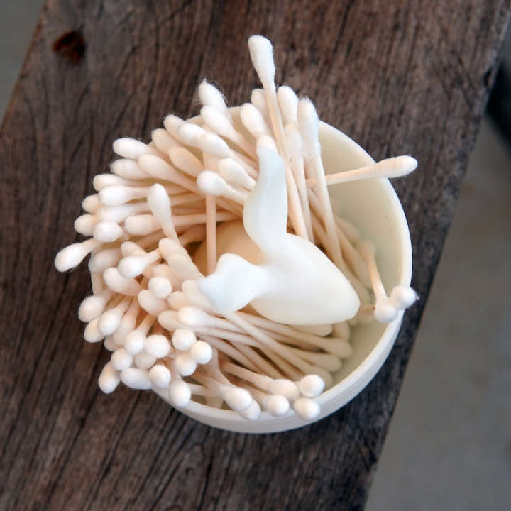 3D Printable Rabbit Q-tip holder by Philippe Barreaud