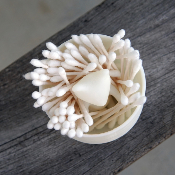 3D Printable Cat Q-tip holder by Philippe Barreaud
