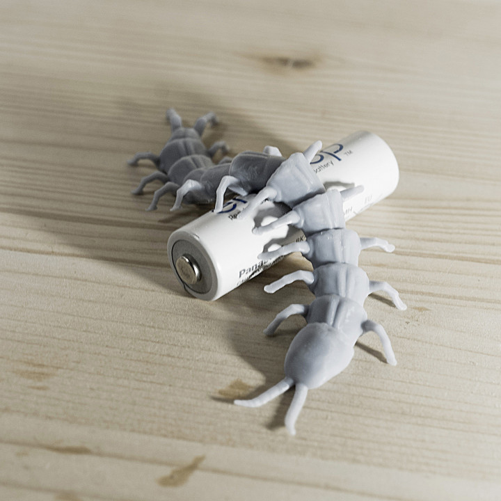 3D Printable Flexible centipede caterpillar, centipede quickest print ...