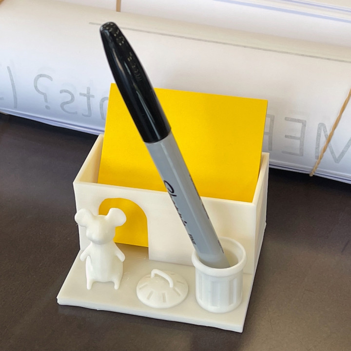 3D Printable Mouse Post-it holder by Philippe Barreaud