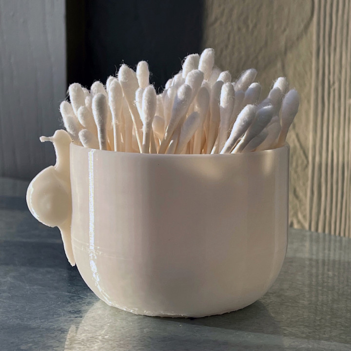 3D Printable Snail Q-tip holder by Philippe Barreaud