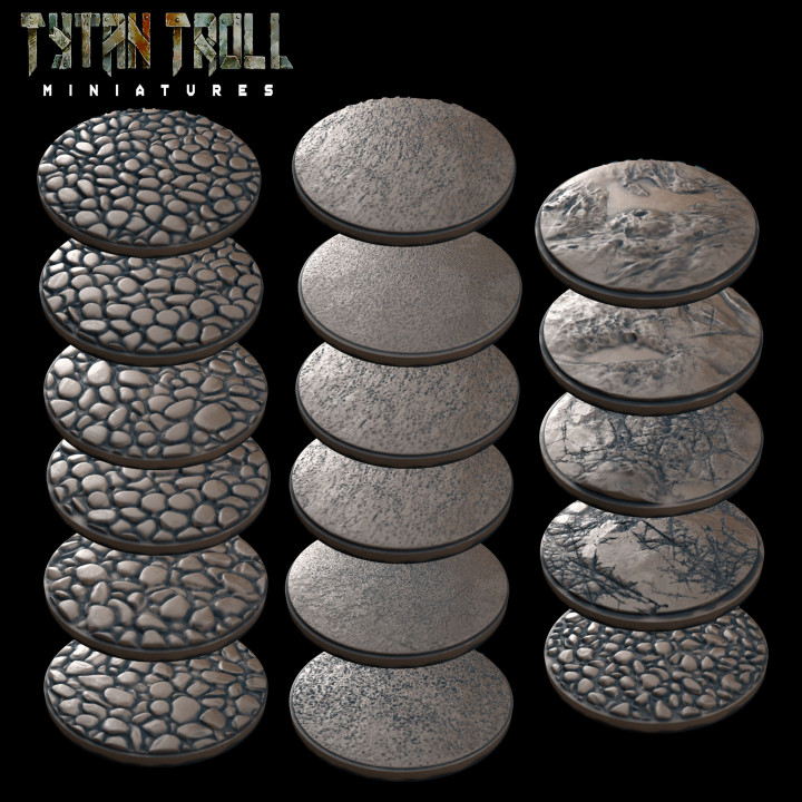 3D Printable Cobble Base Toppers by TytanTroll Miniatures