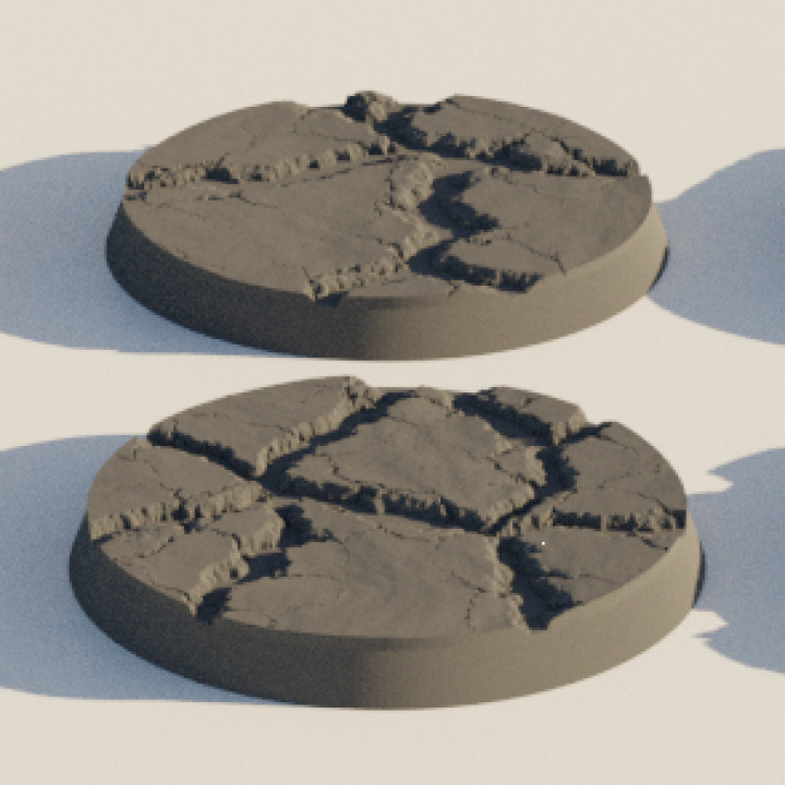 3D Printable 10x Lava or Ice Field Base (32mm) by Fundefined, LLC