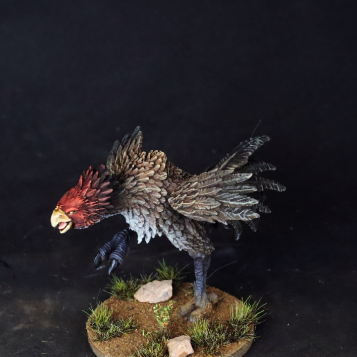 3D Print of Terror Bird Attacking / Large Feathered Raptor / Ancient ...