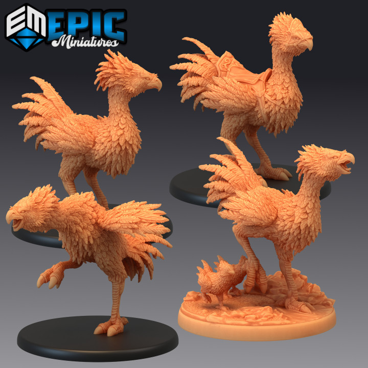 3D Printable Terror Bird Set / Large Feathered Raptor / Ancient Giant ...