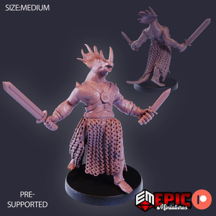 3D Printable Dinosaur Tribe Sword Warrior / Primitive Humanoid ...