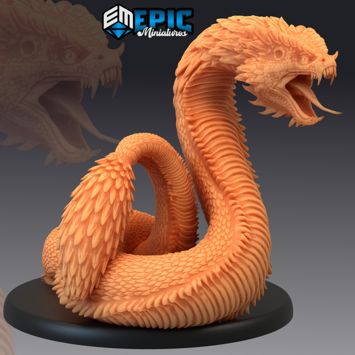 3D Printable Basilisk Adult / Petrifying Giant Snake / Magical Ancient ...