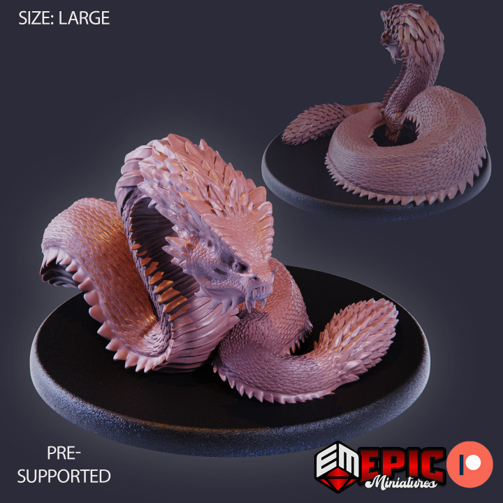3D Printable Basilisk Set / Petrifying Giant Snake / Magical Ancient ...