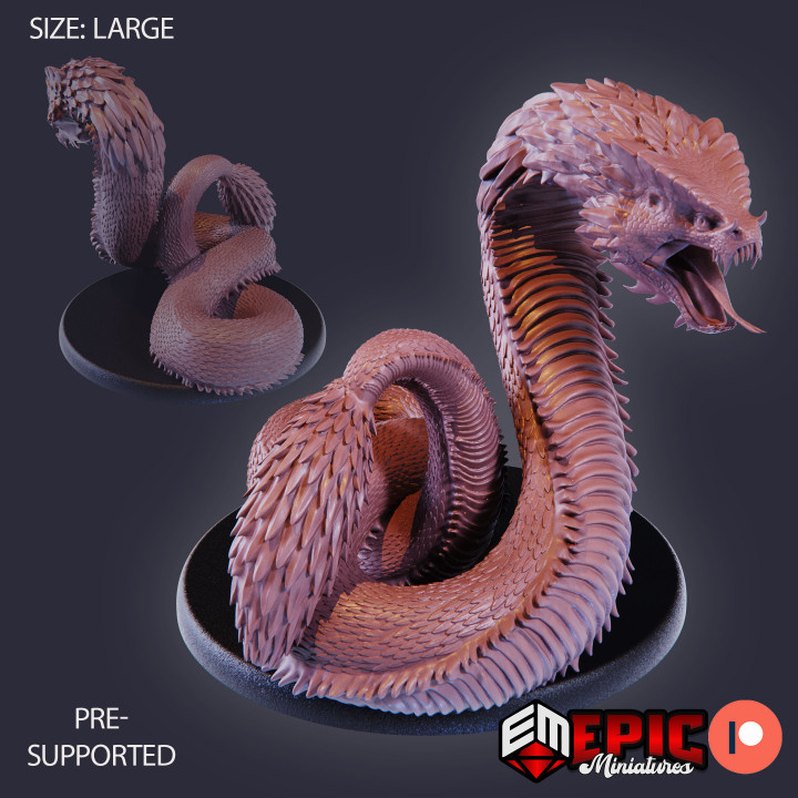 3D Printable Basilisk Set / Petrifying Giant Snake / Magical Ancient ...