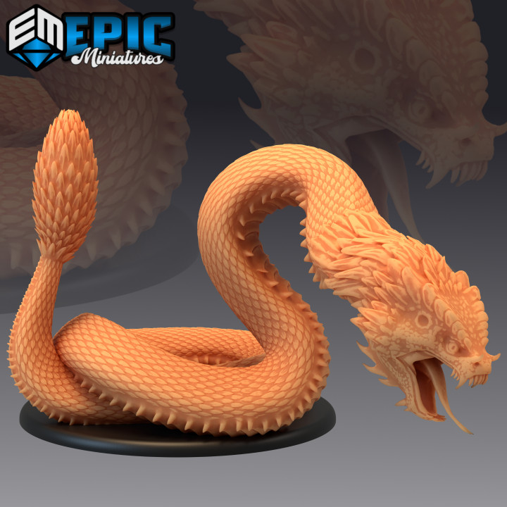 3D Printable Basilisk Set / Petrifying Giant Snake / Magical Ancient ...