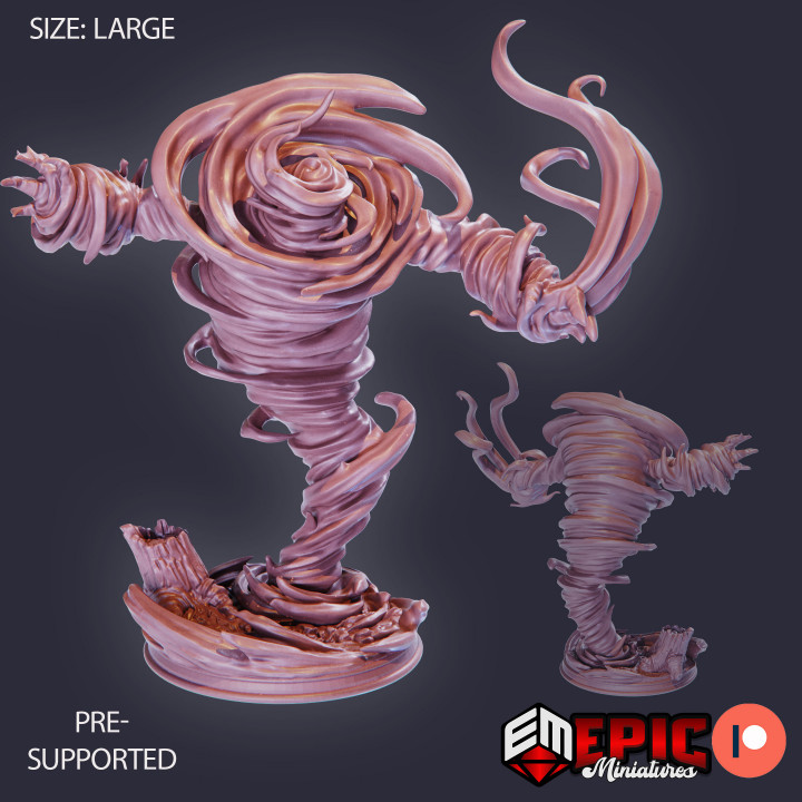 3D Printable Air Elemental Prime / Ancient Giant Tornado / Wind Element ...