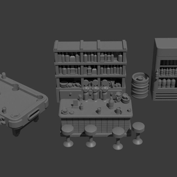 3D Printable Modern city bar. by Tiny Furniture