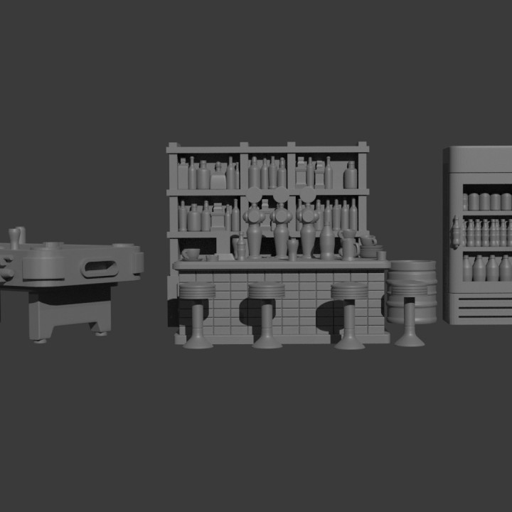 3D Printable Modern city bar. by Tiny Furniture