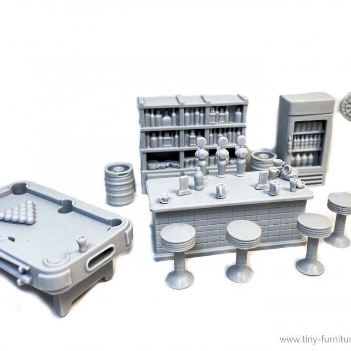 3D Printable Modern city bar. by Tiny Furniture