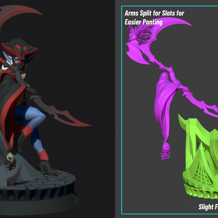 3D Printable Drow Reaper Pose 3 + Pinup Variant by PSMiniatures