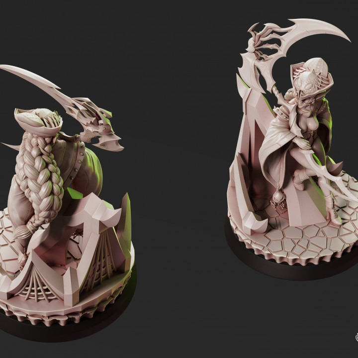 3D Printable Drow Reaper Pose 3 + Pinup Variant by PSMiniatures