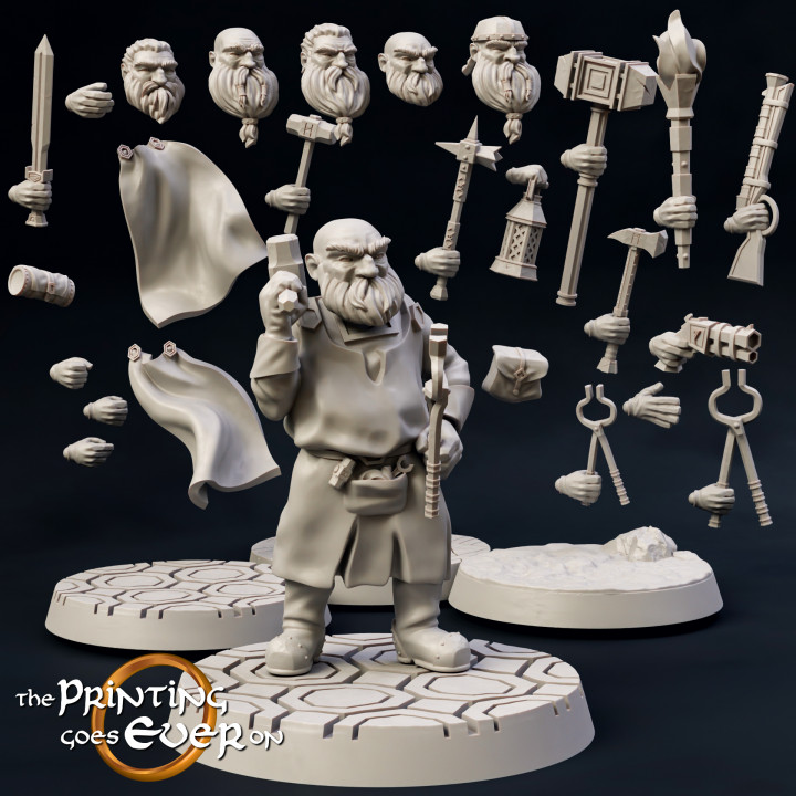 3D Printable Modular Dwarven Engineer - Presupported by The Printing ...