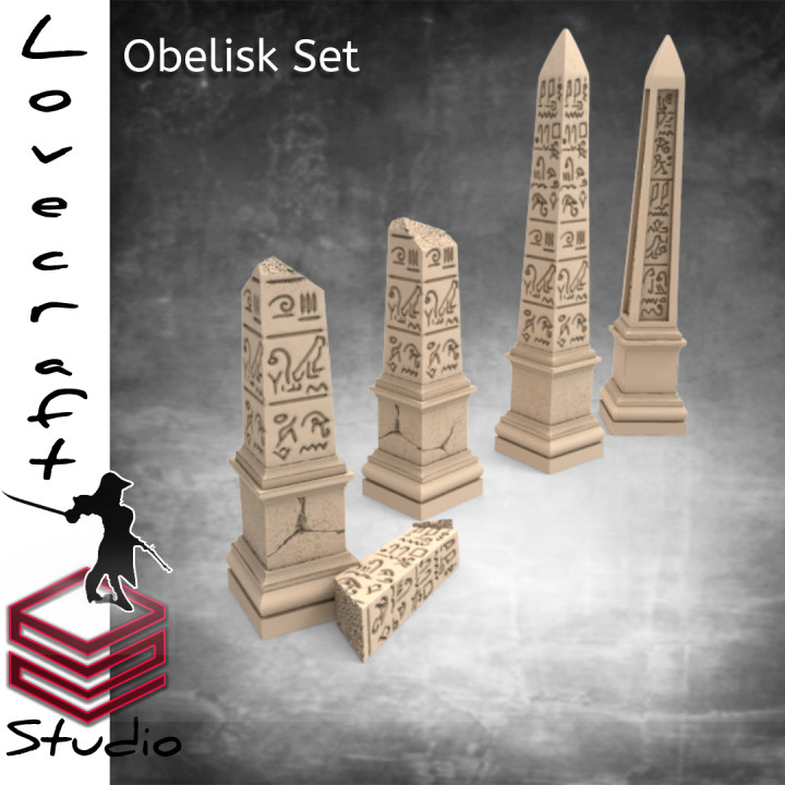 3D Printable Obelisk Set by Iain Lovecraft
