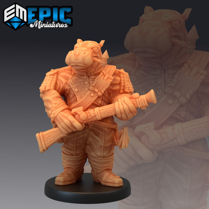 3D Printable Hippo Soldier Set / Hippofolk Warrior / Hippopotamus Army ...