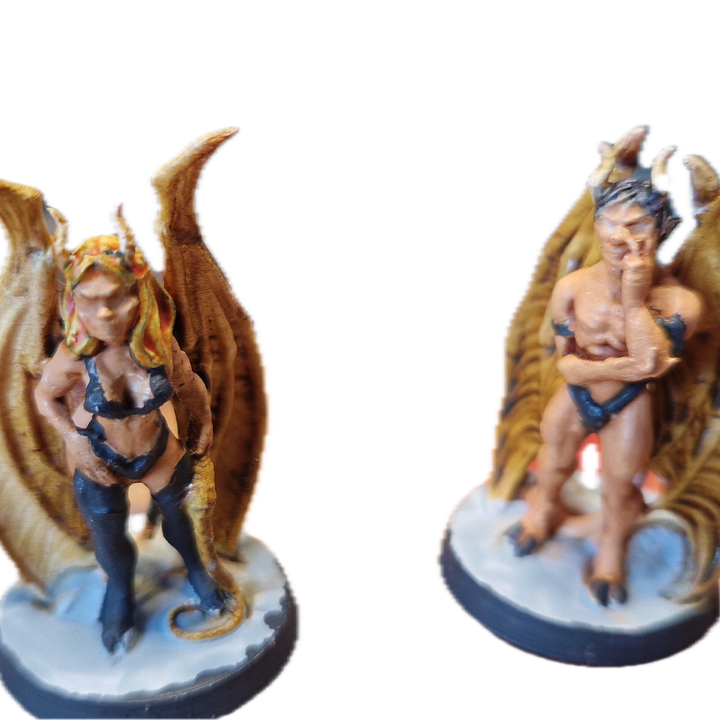 3D Print of Support-Free Flame Skulls, Bone Devil, Succubus, Incubus [Beasts and Baddies] by 3d ...