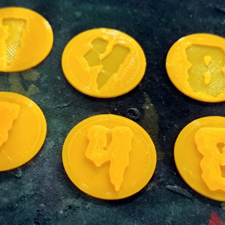 3D Printable Sludge Gore Tokens by Dave Garbe