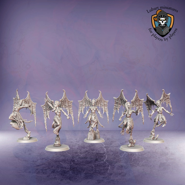 3D Printable Harpies by Lubart Miniatures