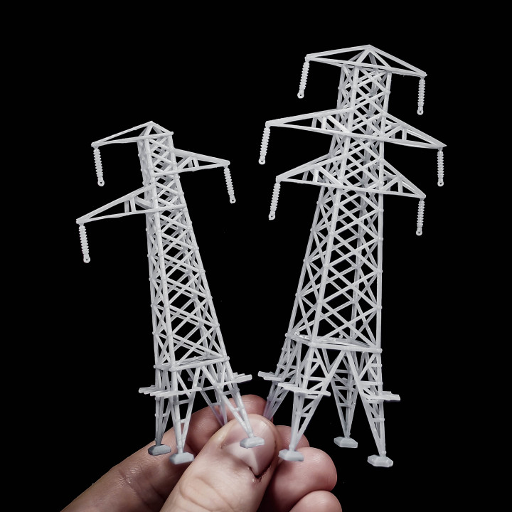 3D Printable Transmission Towers by The Lazy Forger