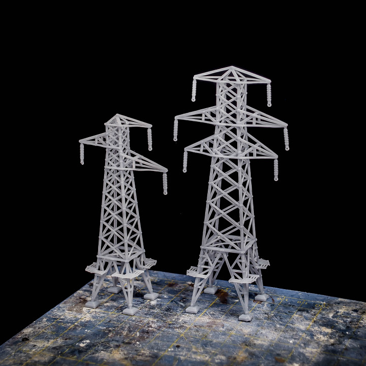 3D Printable Transmission Towers by The Lazy Forger