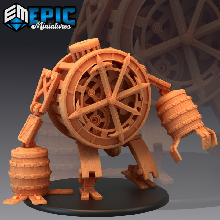 3D Printable Clock Golem / Huge Time Construct / Machine Guard ...
