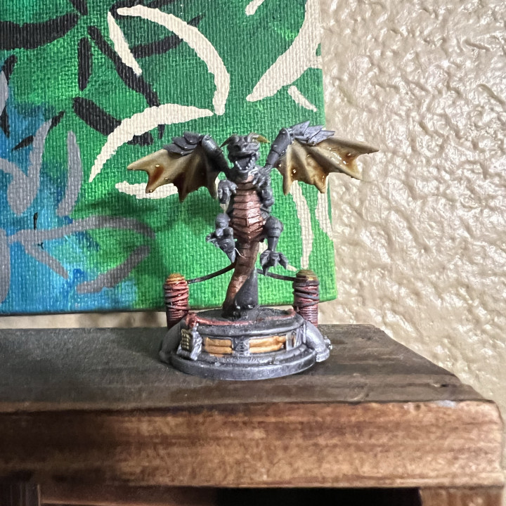 3D Print of Dragon Whelp Construct / Mechanical Fire Drake / Steampunk ...