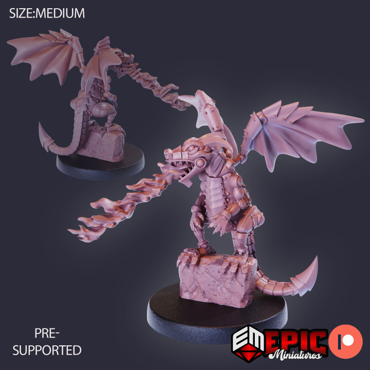 3D Printable Dragon Whelp Construct Set / Mechanical Fire Drake ...